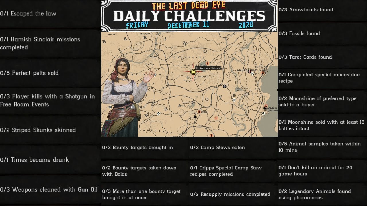 Daily Challenges Madam Nazar Skunk Hamish Sinclair Locations RDR2 Red ...