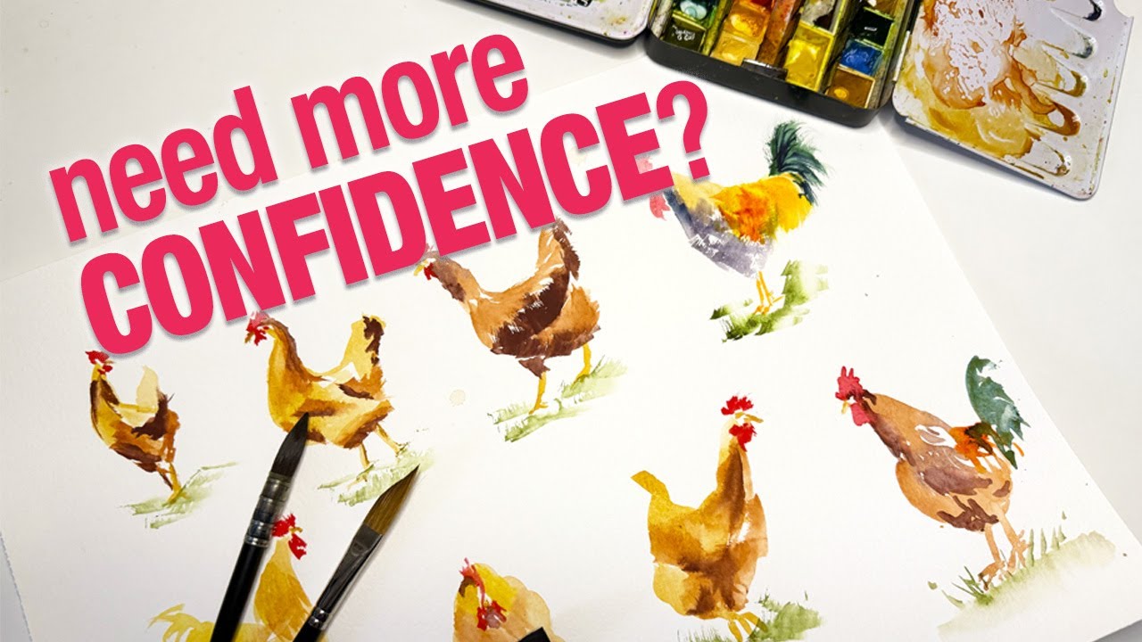 Master WATERCOLOUR Brush Control (CHICKENS Painting Tutorial) - YouTube