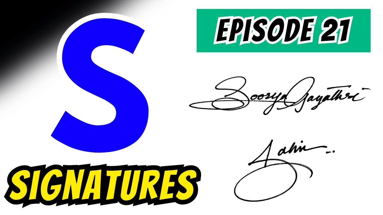 S Signatures | signature ideas for letter s | S signature style - YouTube