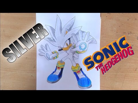 How to draw Silver from (Sonic the hedgehog). Pencil colour drawing ...