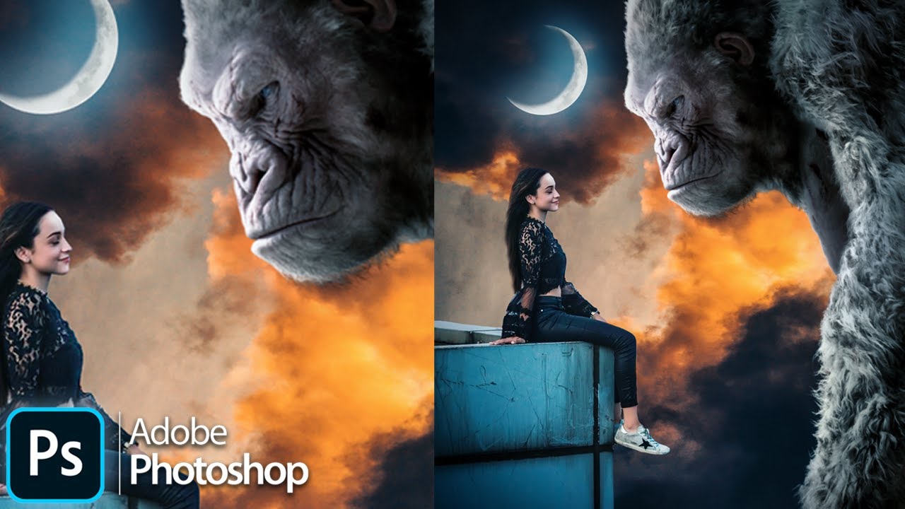 The Giant Ape | Photoshop Manipulation | Photoshop 2020 | Photoshop ...