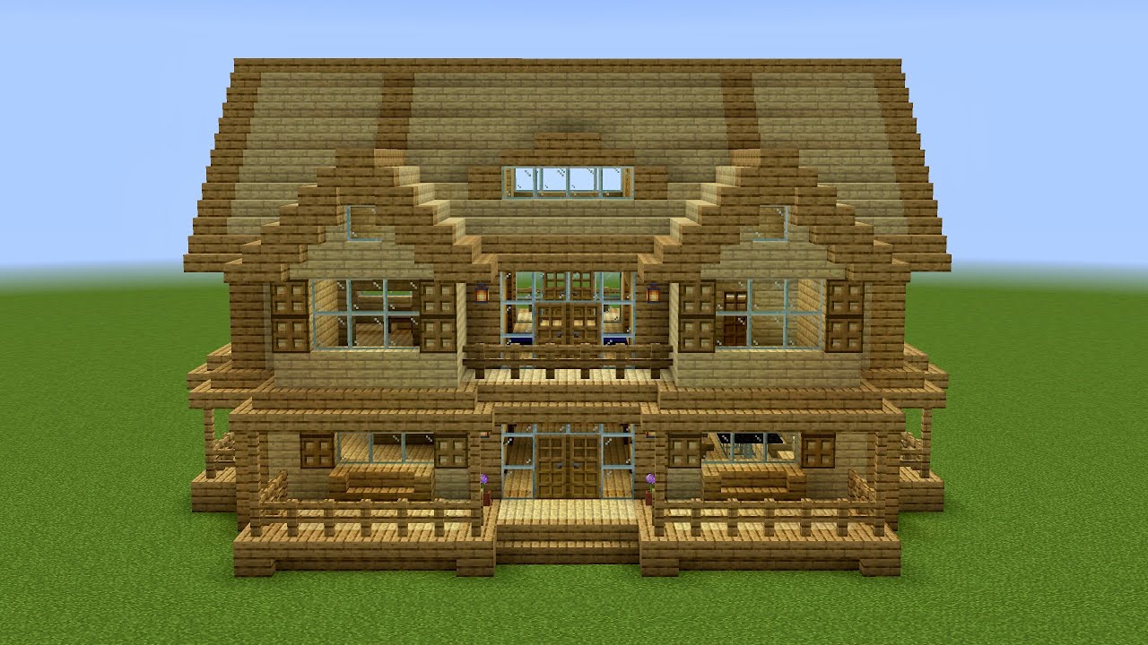 Minecraft - How to build a wooden suburban house 2 - YouTube
