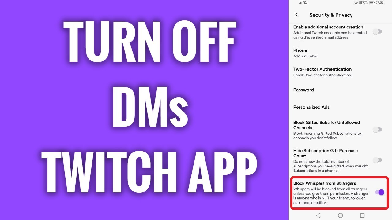 How To Turn Off Direct Messages On Twitch App - YouTube