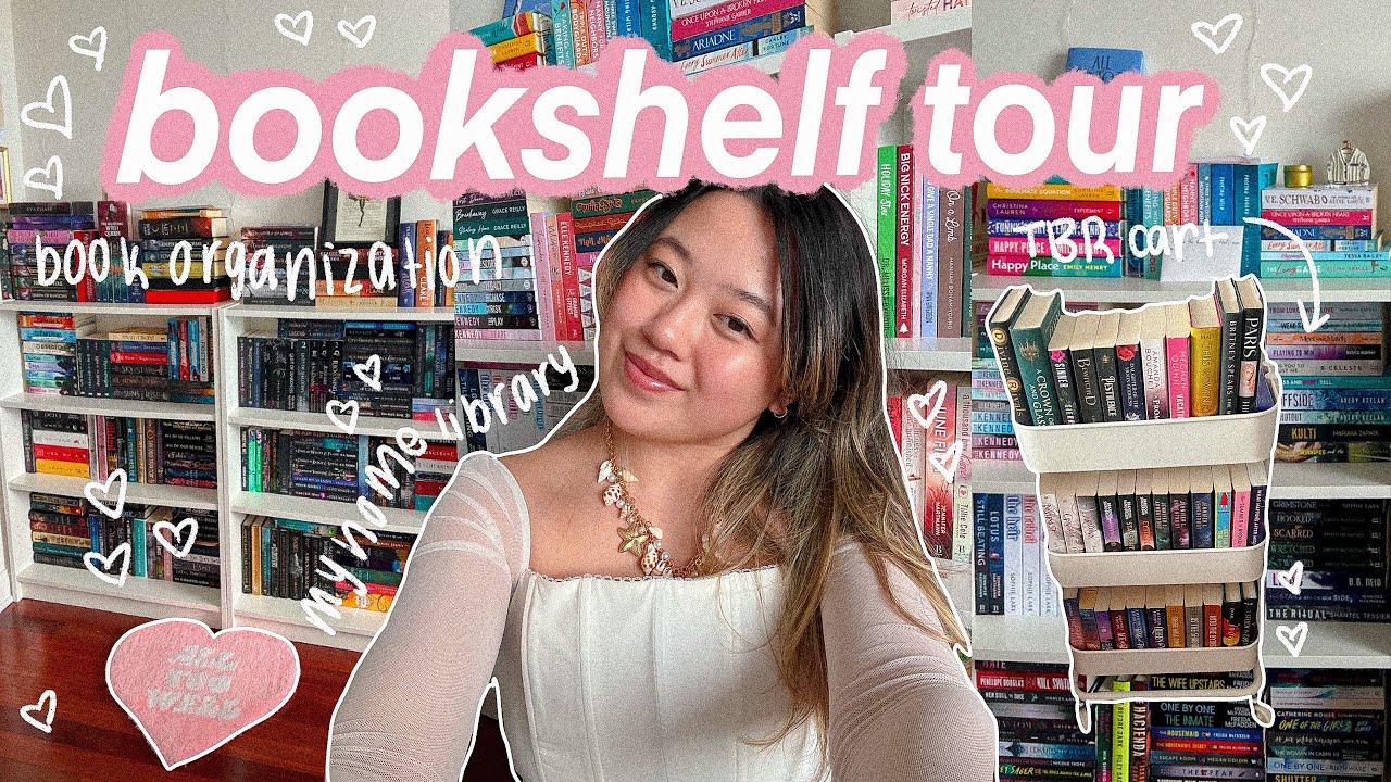 BOOKSHELF TOUR 📖💘 how i organize my book collection + my home library ...