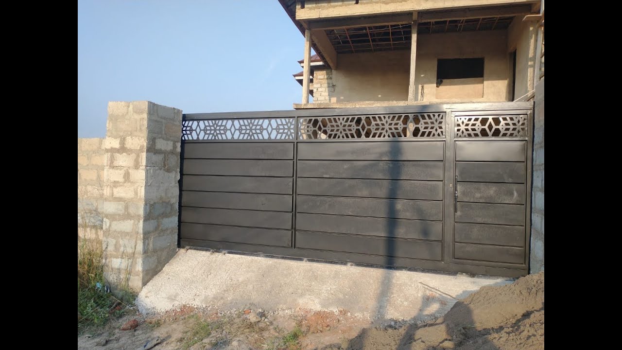 Building In Ghana | Galvanized Steel Gate Build + Install - YouTube