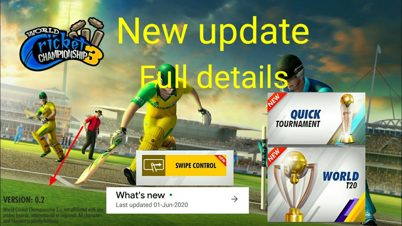 World Cricket Championship 3-WCC 3 Update full information. - YouTube