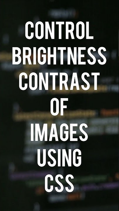 Control Brightness Contrast of Images using CSS Filter - Learn HTML, CSS, JS #ytshorts #shorts ...