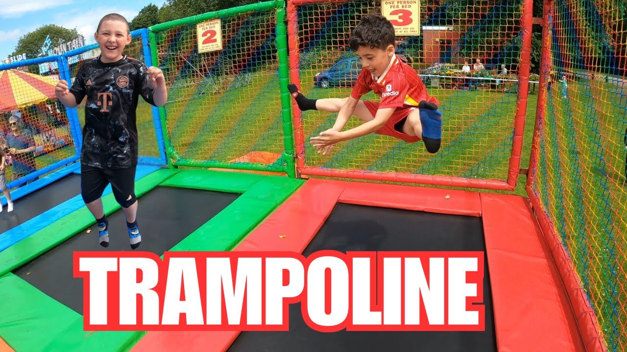 Crazy Fairground TRAMPOLINE Fun - Hale Village Carnival - YouTube