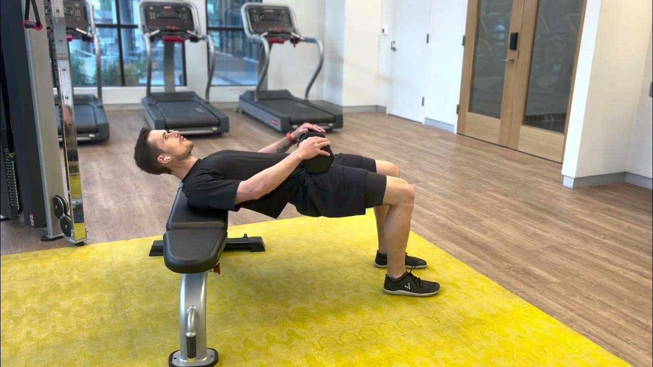 Glute Bridge - Dumbbell - Bench - YouTube