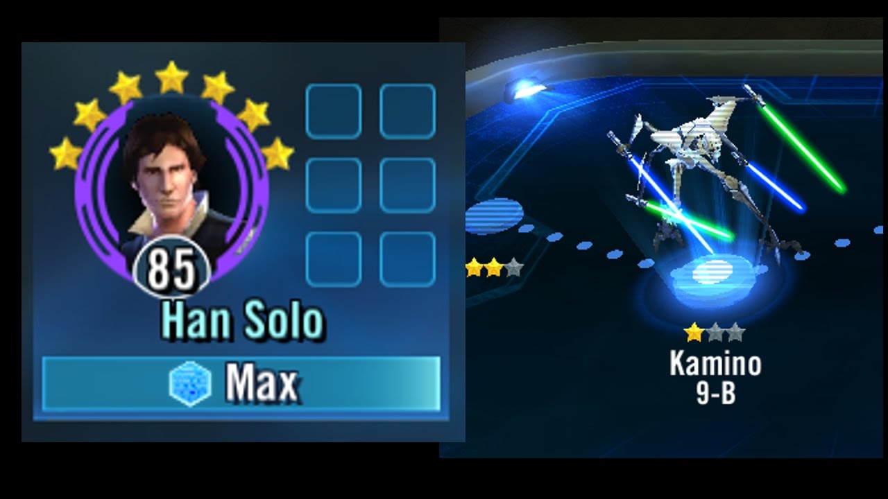 SWGOH - Han Solo Lvl 85 7 Star Gear 11 VS light side 9B - Star Wars ...