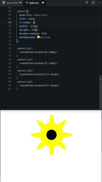 Creating A Flower 🌼🌼 Using Css Html And Css Css Tricks Coding 🔥 0659