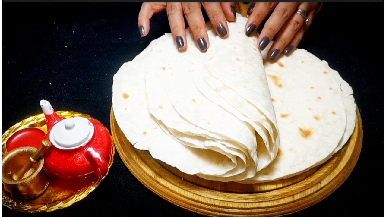 Flour + boiling water / Amazing taste of tortilla bread / We make thin ...