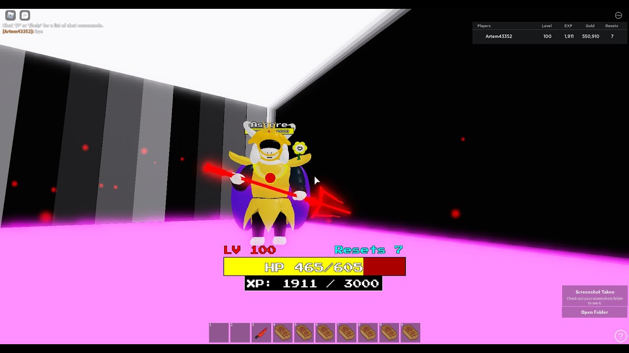 Undertale Boss Battles Hard Mode Asgore (Roblox) - YouTube