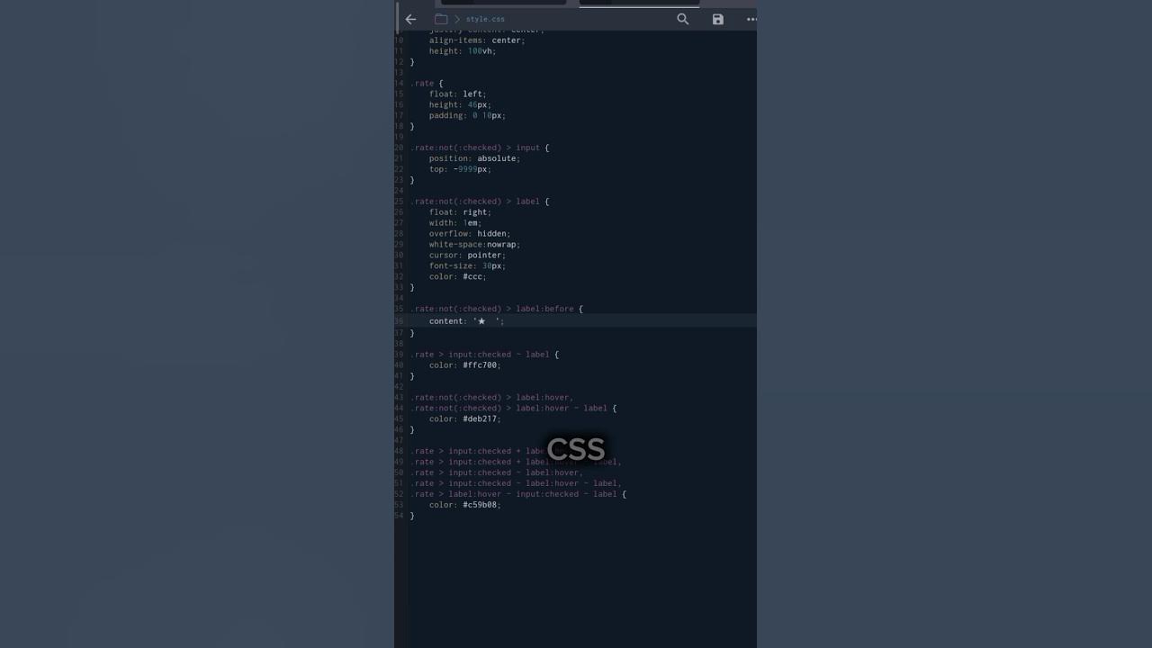 amazing 5-star rating with html and css #webdevelopment #programming #coding #developer #shorts ...