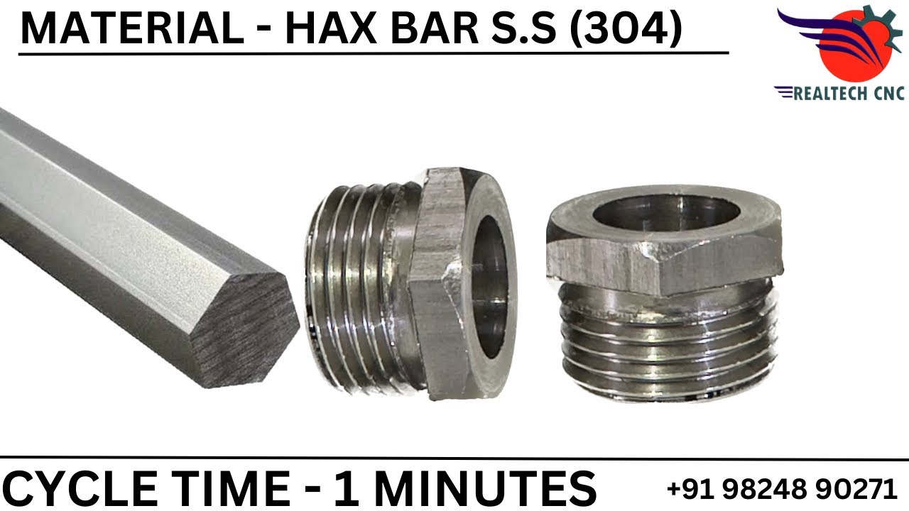 Hydraulic Part - Hax Bar S.S (304) REALTECH CNC MACHINE VD-007 - YouTube
