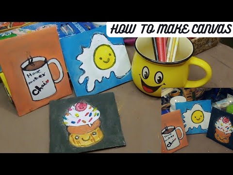 How to make canvas at home|DIY mini canvas|homemade canvas - YouTube