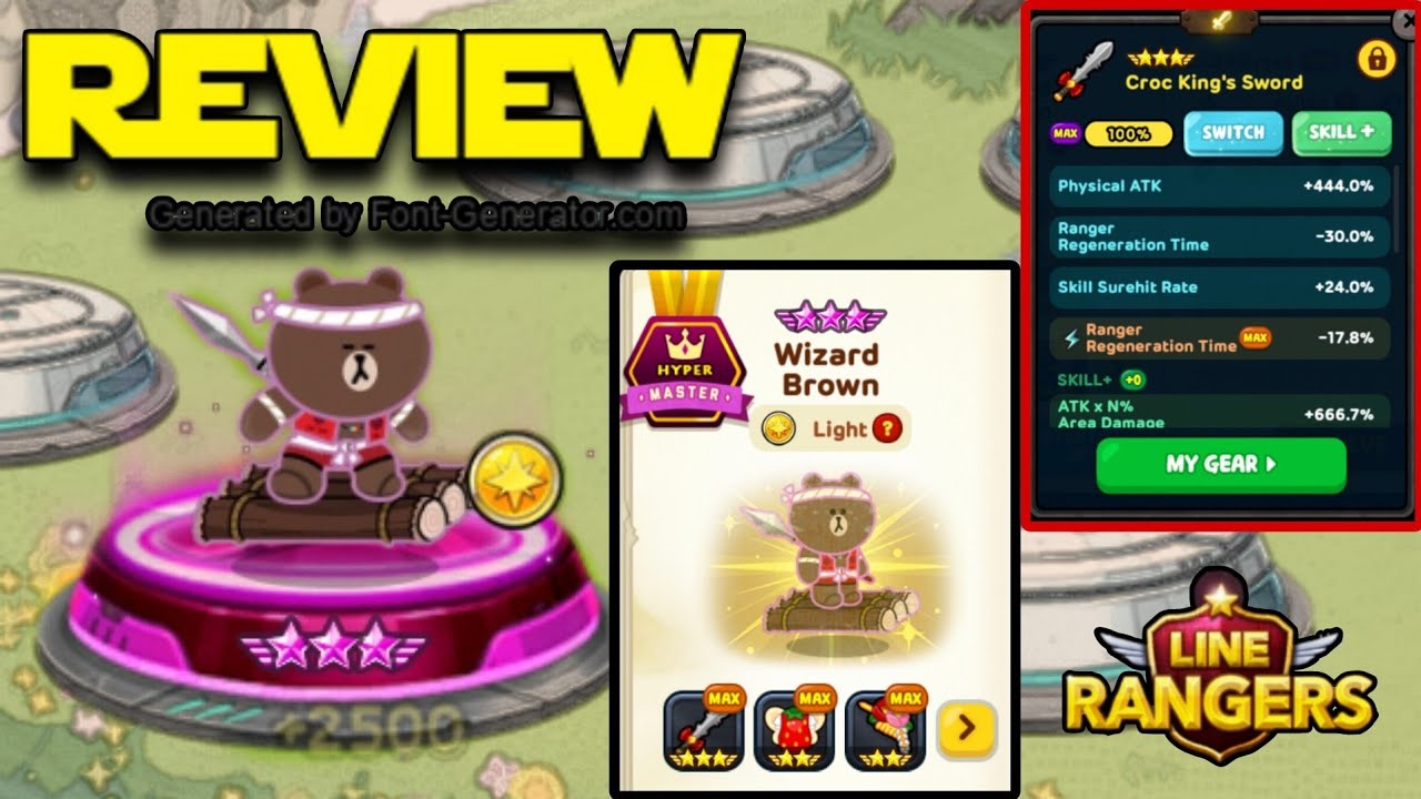 Review Wizard Brown with Croc King's Sword !! Line Rangers !! - YouTube