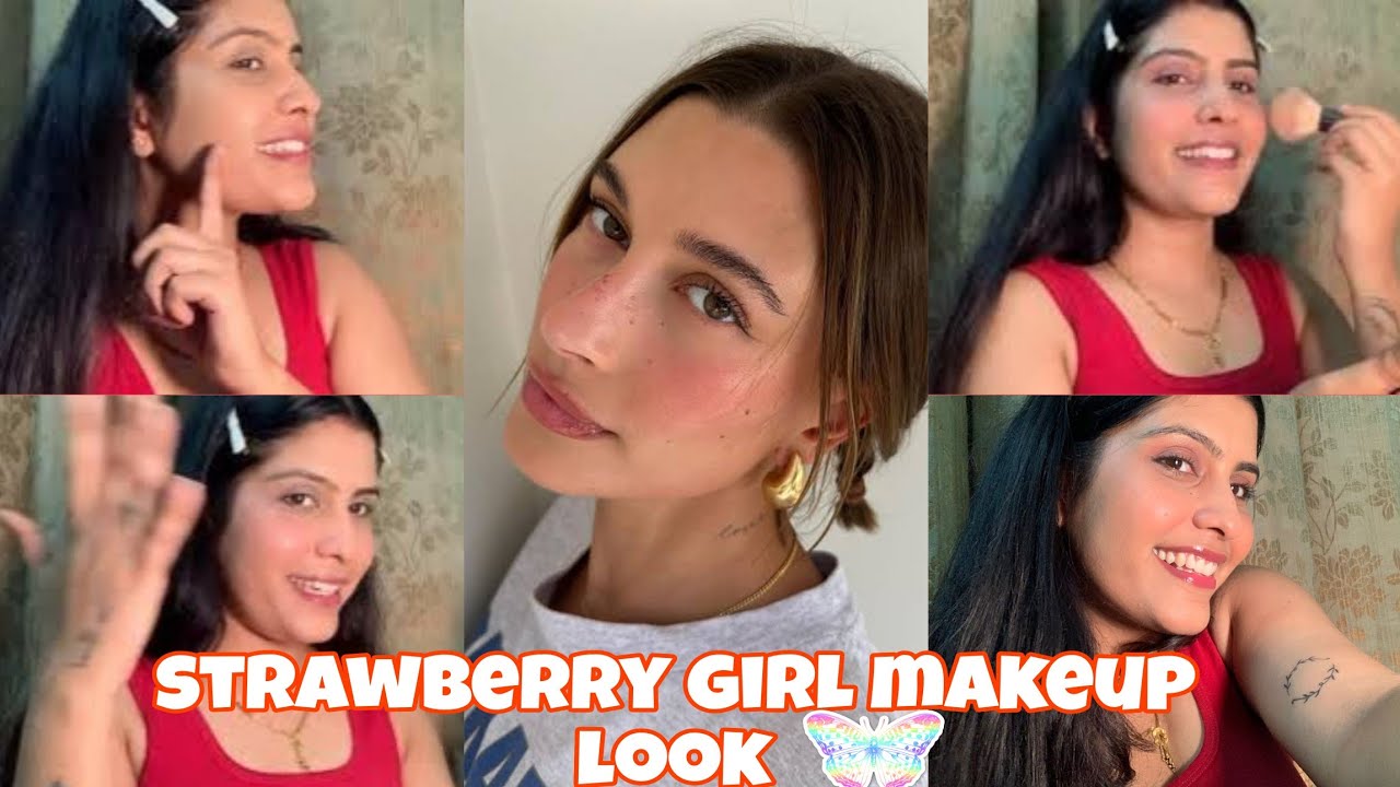 Trending strawberry girl makeup look|cute trend|tutorial #creator # ...