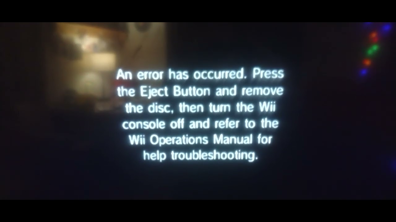 Nintendo Wii ERROR Screen - YouTube