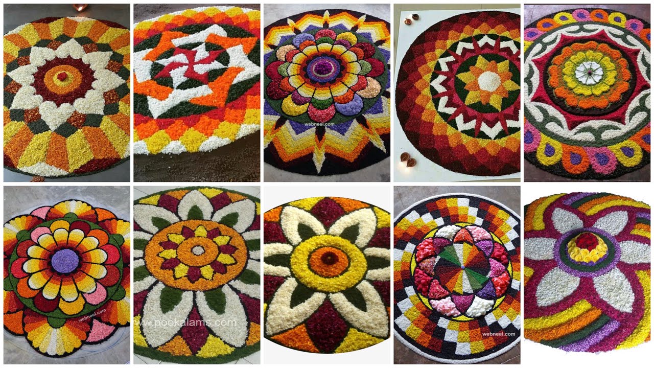 Best 75 Pookalam Designs from simple designs to award winning designs ...