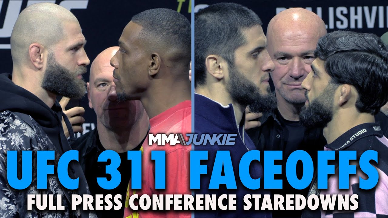 UFC 311 Pre-Fight Press Conference Faceoffs | Makhachev vs. Tsarukyan ...