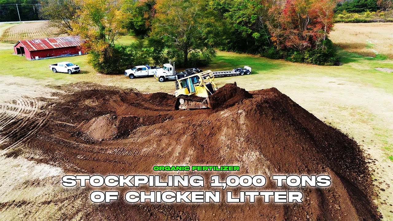 Stockpiling 1,000 Tons of Chicken Litter - Ep. 11 Farm Life with Henry ...