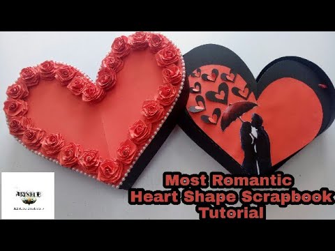 Tutorial (Heart Shape Scrapbook Making ) - YouTube