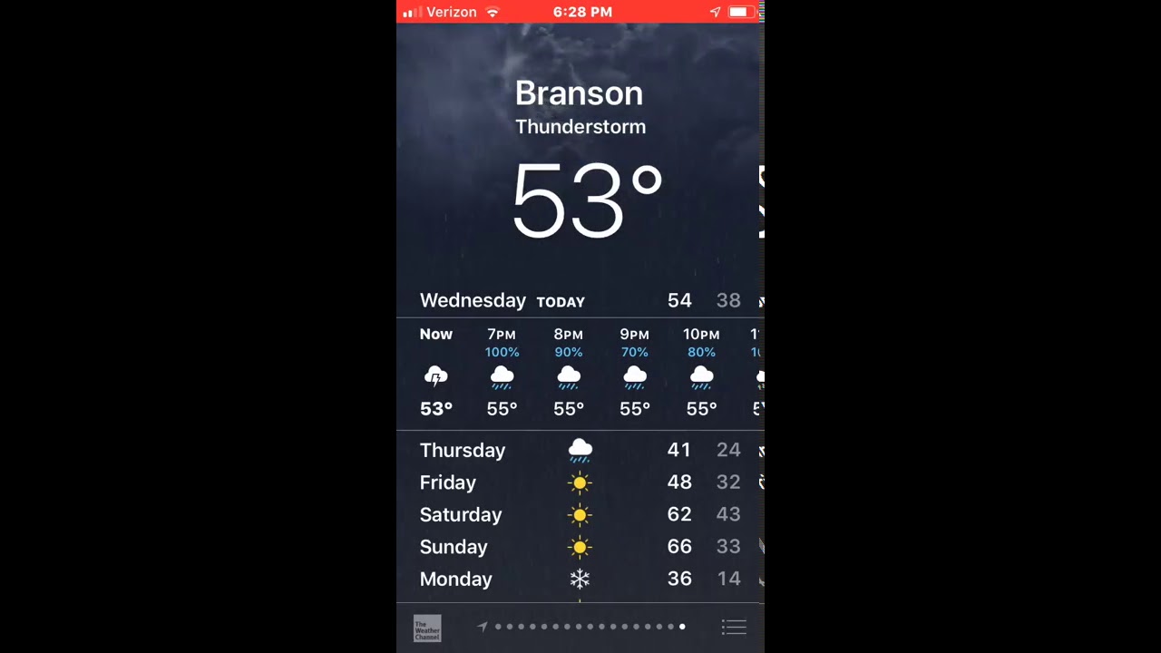 Thunderstorm apple iOS 12 animation - YouTube