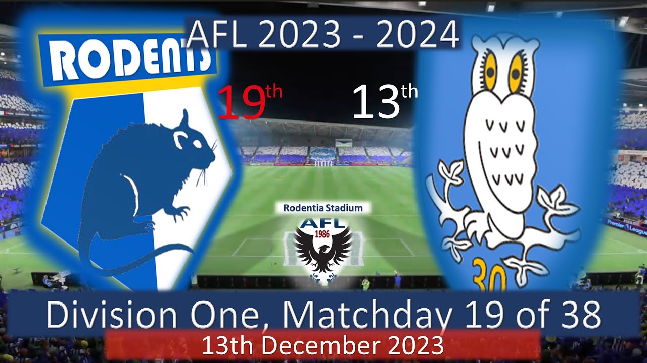 2023 - 2024 Division One MD19, Rodents v Owl United - YouTube