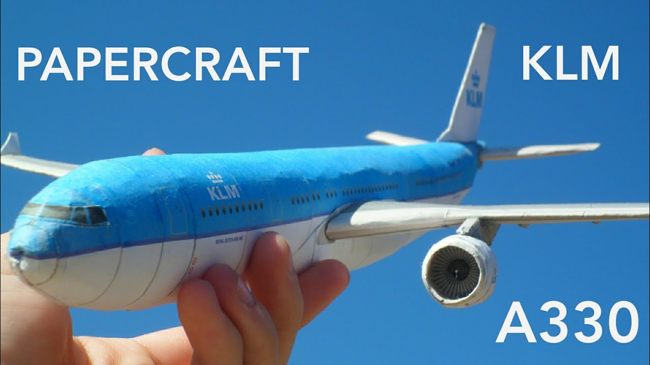 KLM a330 PAPERCRAFT - PAPER MODEL - YouTube