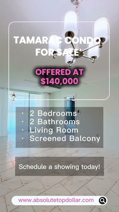 This Beautiful Condo in Tamarac is now #backtothemarket with its new price $140,000 🏡 954-549 ...