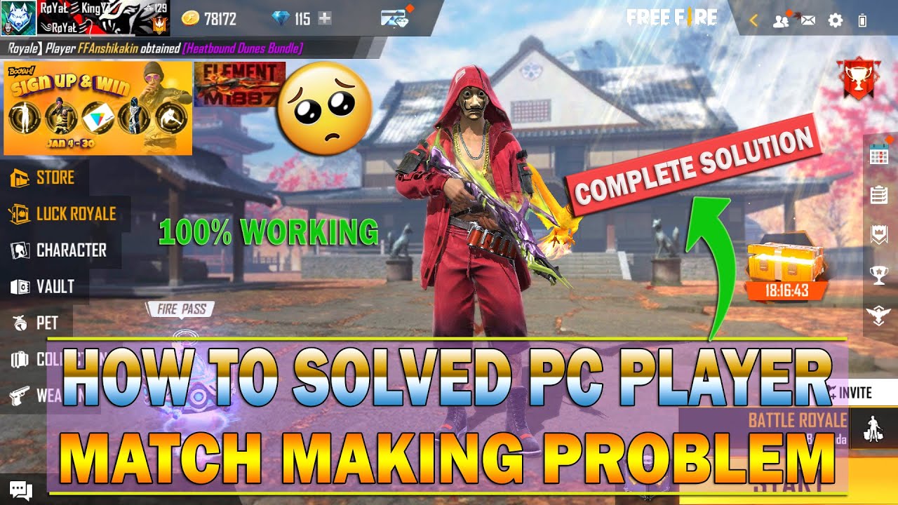 Free Fire Matchmaking Problem Solved 100% || Matchmaking Problem In ...