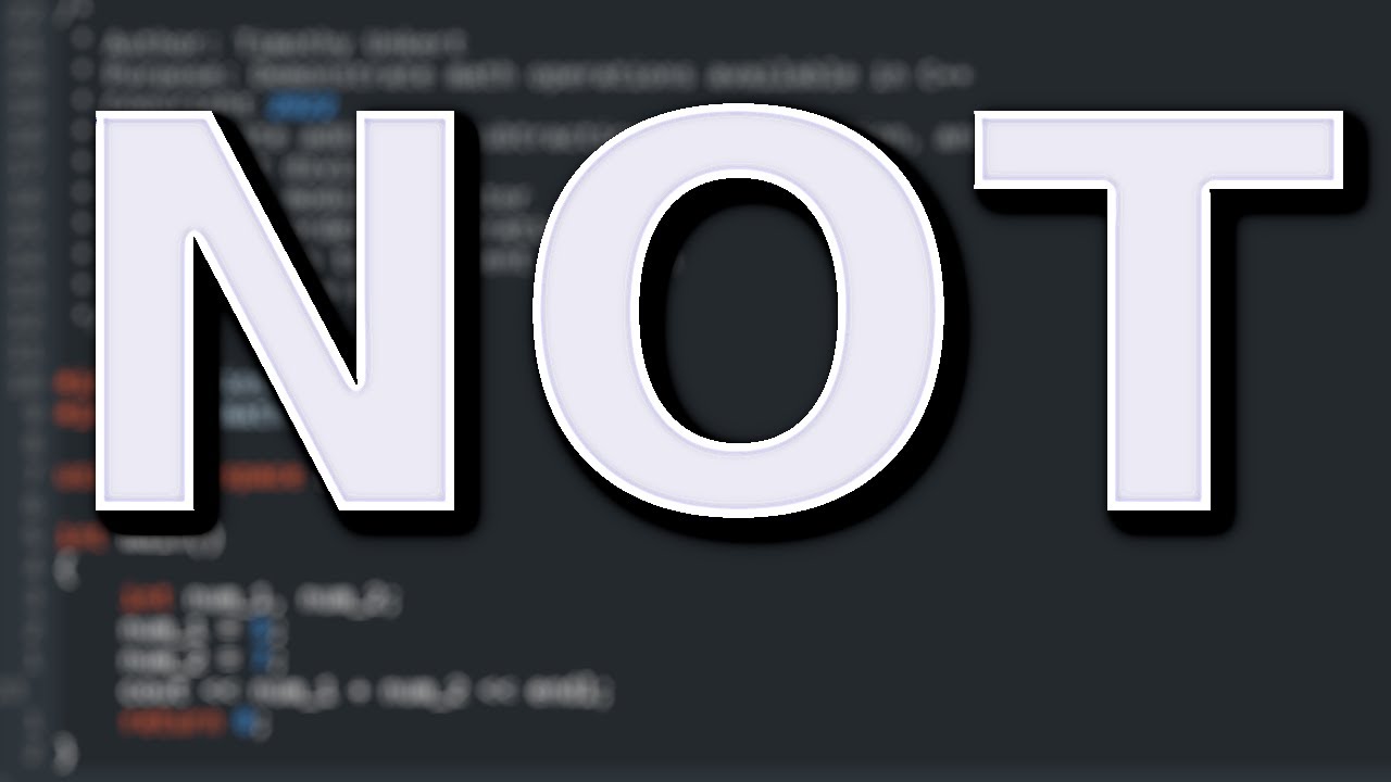 C Programming Tutorial - Not Operator - YouTube