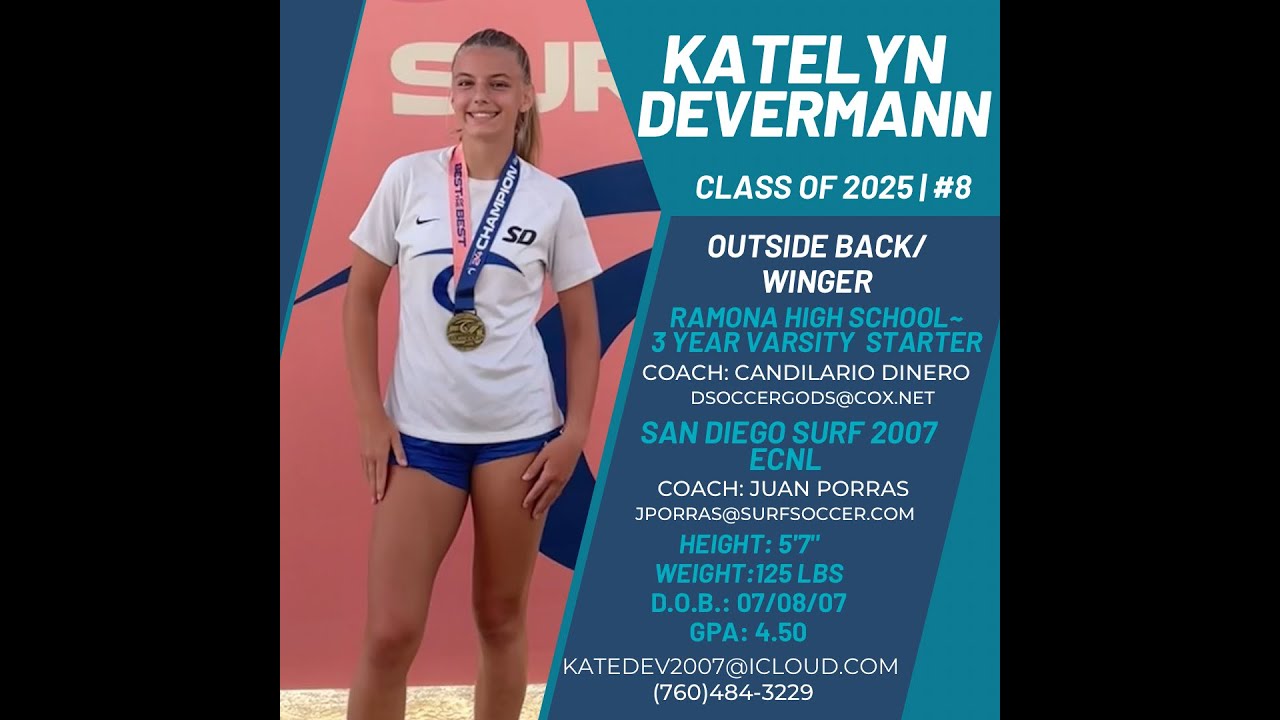 Katelyn Devermann, CO 2025 Seattle and Surf Cup Soccer Highlights - YouTube