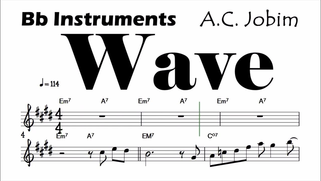 WAVE by Jobim Bb Instruments Sheet Music Backing Track Play Along ...