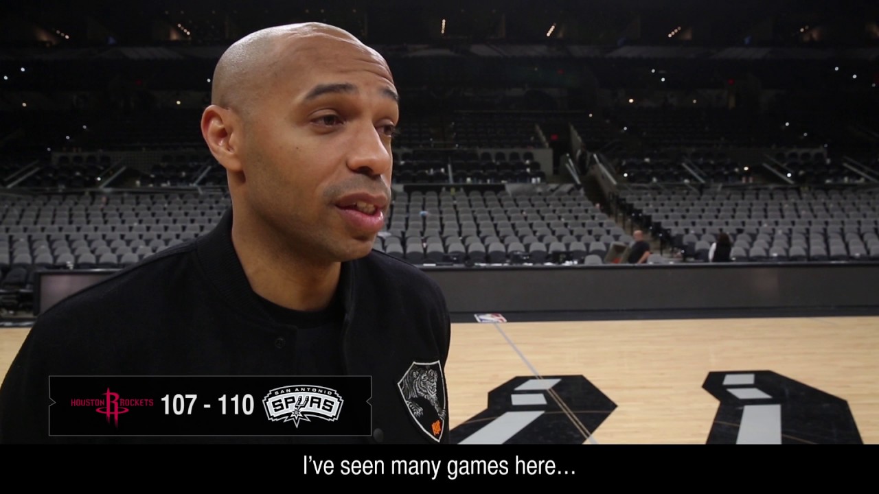 Thierry Henry At Game 5 Between the Spurs and Rockets - YouTube