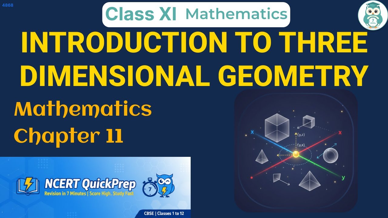INTRODUCTION TO THREE DIMENSIONAL GEOMETRY | Class 11 Mathematics ...