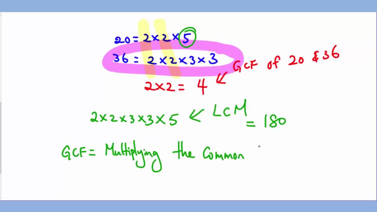Relating LCM and GCF with Prime Factorization.mp4 - YouTube