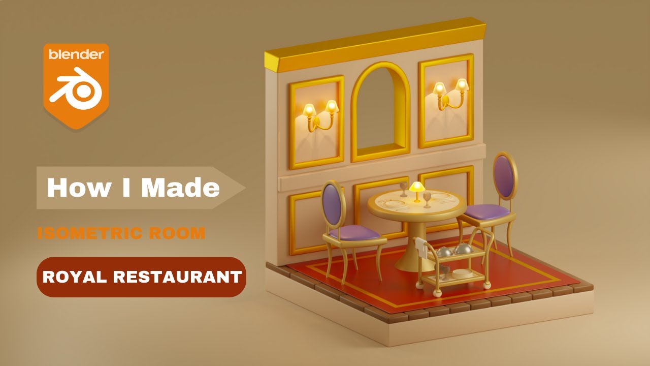 3D Isometric Royal Restaurant | Blender Tutorial - YouTube