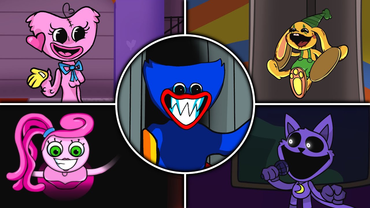 FNF Poppy Playtime All Phases - Poppy Playtime Chapter 1, 2, 3 - YouTube