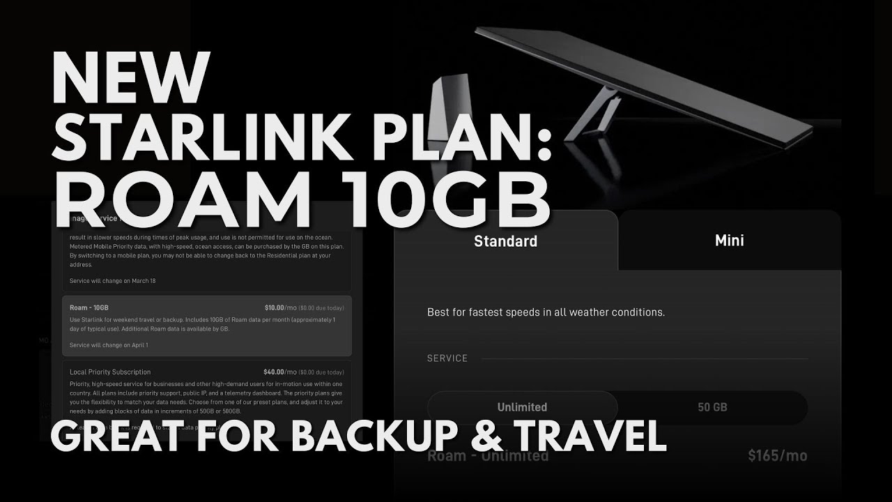 Starlink’s New $10/month Roam Plan is Great for Backup or Travel - YouTube