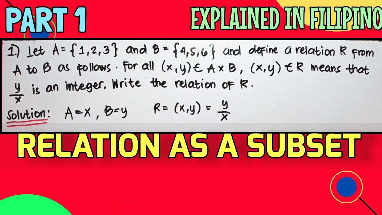 RELATION AS A SUBSET PART 1 - YouTube