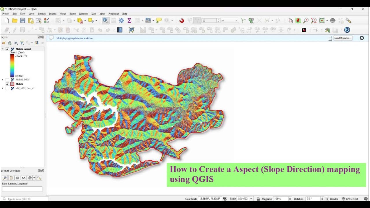 How to Create a Aspect Slope Direction mapping using QGIS . - YouTube