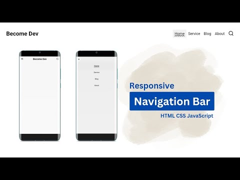 Responsive Navigation Bar Tutorial - YouTube
