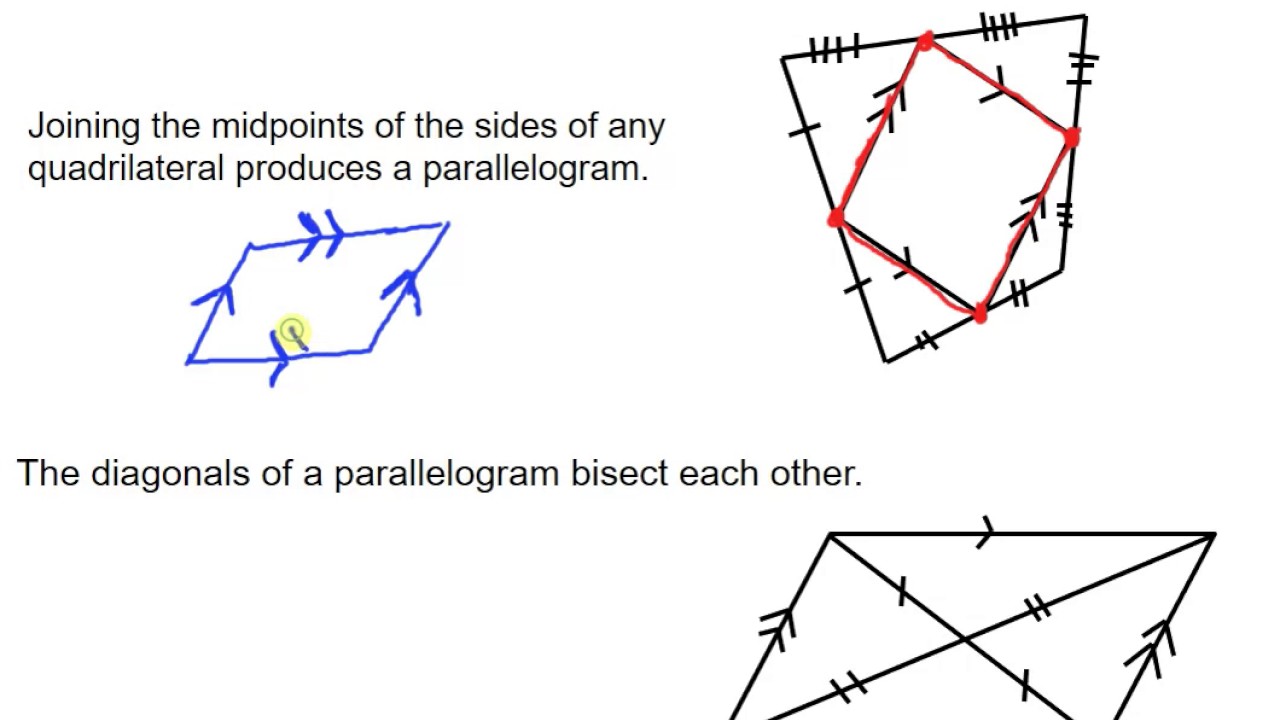 MPM1D 7.5 Midpoints and Diagonals in Quadrilaterals Video 1 - YouTube