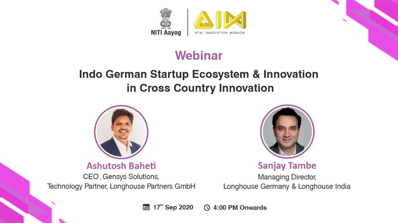LIVE!!! Webinar on Indo German startup ecosystem & innovation in cross ...