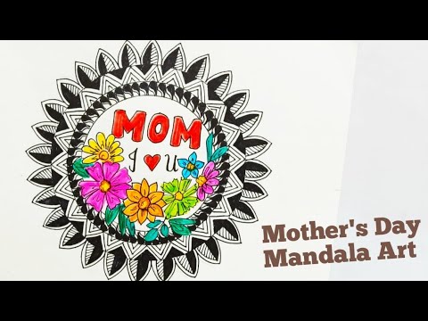 Mother's Day Mandala Art/Mother's Day Drawing/MOM Mandala Art/How to ...