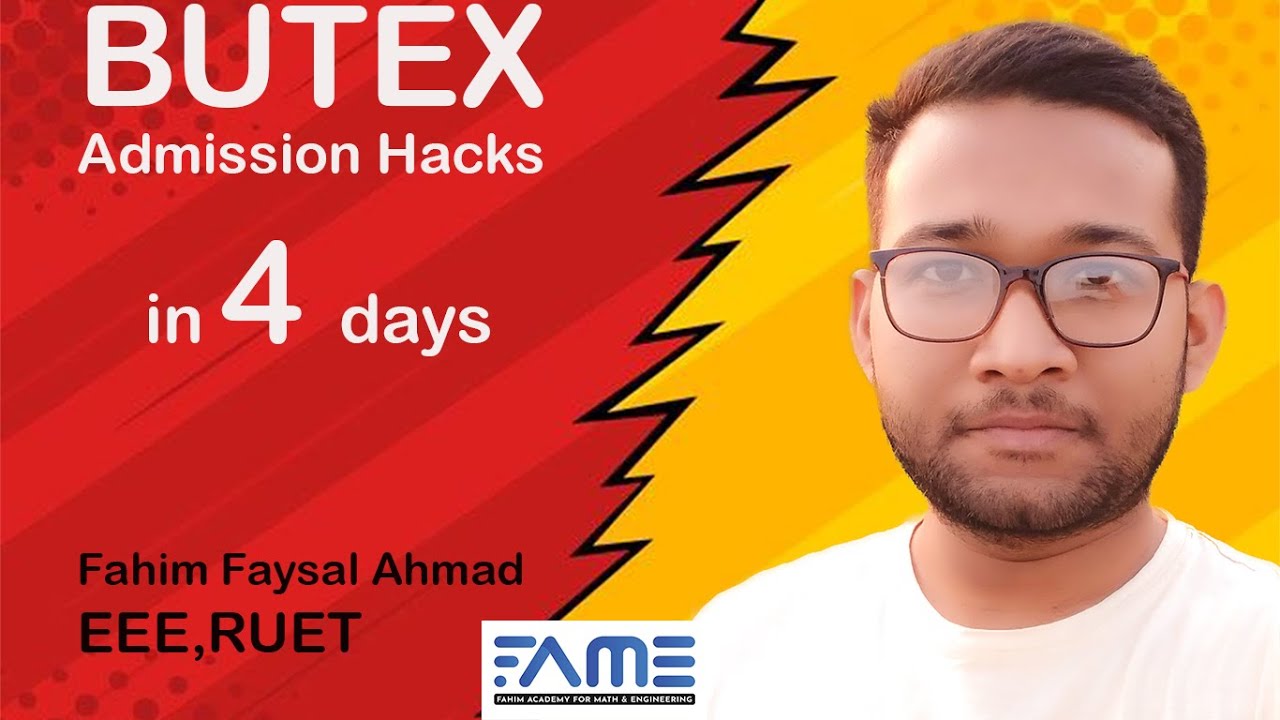 BUTEX admission preparation in 4 days - YouTube