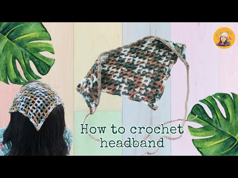 สอนถักโครเชต์ผ้าคาดผมสามเหลี่ยม(แบบที่ 11)ผ้าคาดผมลายตาข่ายง่ายๆ|Crochet Headband🌷Easy and beautiful