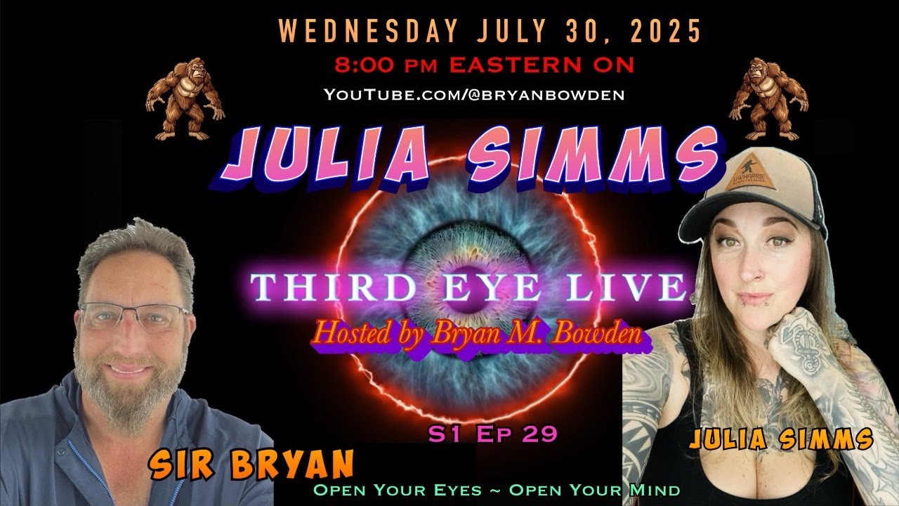 Third Eye Live Ep. 29 Julia Simms- Hosted by Bryan M. Bowden, cohost Mark Eddy - YouTube